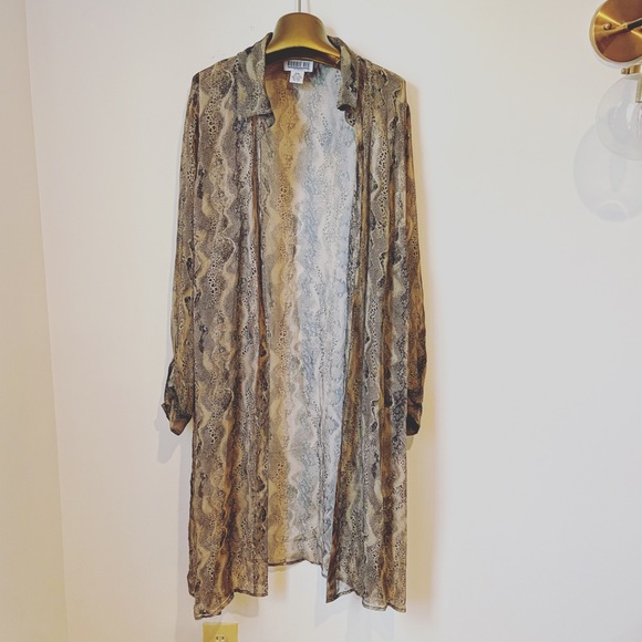 Robbie Bee | Tops | Bobbie Bee Vintage 0 Silk Brown And Tan Snakeskin ...